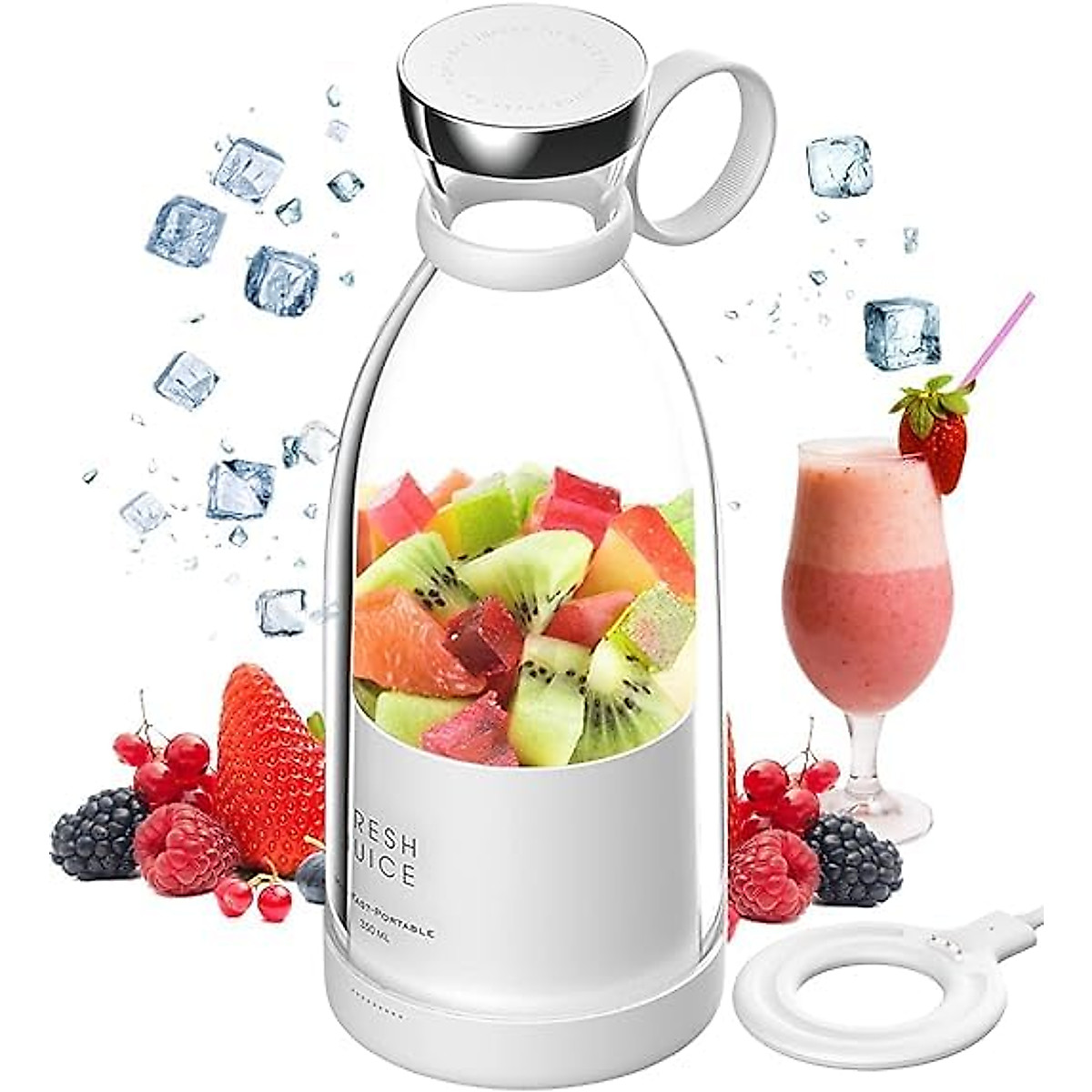 Portable Blender with USB Rechargeable Battery, Stylish and Lightweight Design