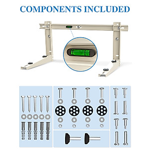 Mini Split Wall Mounting Bracket Outdoor, for 7000-12000 BTU Universal Ductless Air Conditioners, Heat Pumps, Compressors & HVAC Systems, Heavy-Duty Foldable Mini Split Bracket Max 400 Lb Capacity