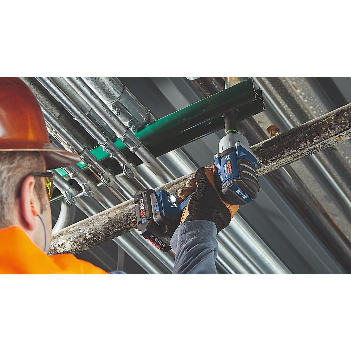 BOSCH GDS18V-330CN 18V Brushless Cordless Connected-Ready 1/2 In. Mid-Torque Impact Wrench with Friction Ring and Thru-Hole (Bare Tool)