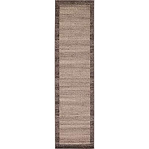 Unique Loom Del Mar Collection Area Rug - Abigail (2' 7" x 10' Runner, Light Brown/ Beige)