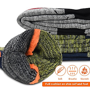 Ski Socks 2 Pairs Pack,Knee High Socks for Men Women Unisex Thick Snow Skiing Snowboard Socks (Fits womens 6-13, fits mens 7-12, Black +Blue)