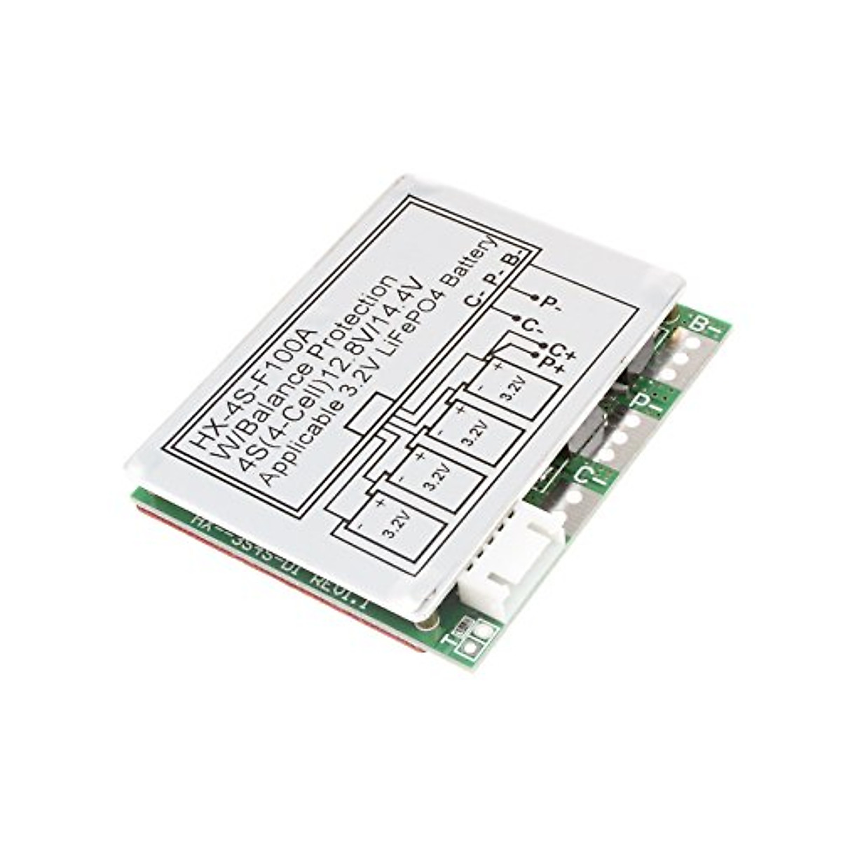 NOYITO 100A 4S 3.2V Lithium Iron Phosphate Battery Protection Board 12.8V with Balance Over-Current Over-Charge Over-Discharge Short-Circuit Protection