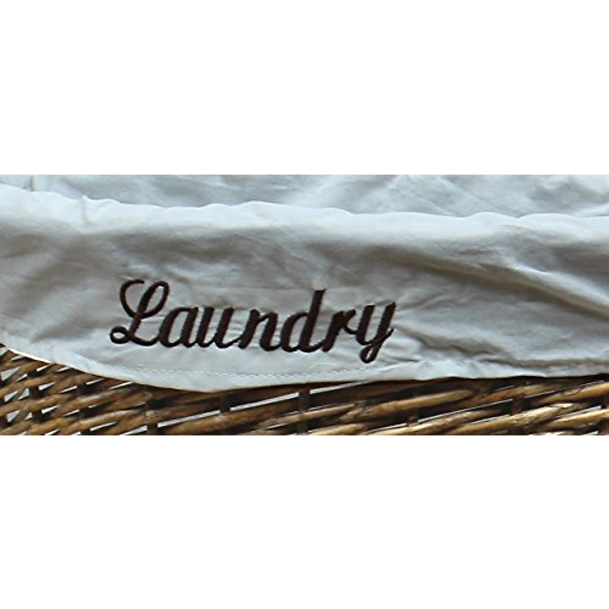 Vintiquewise(TM) Wicker Laundry Basket with Liner, White