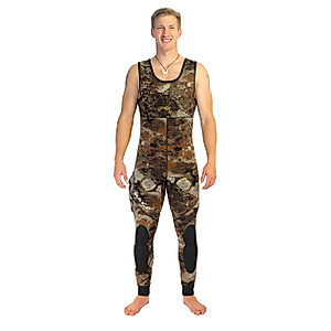 MAKO Spearguns Mens Spearfishing Wetsuit 3D Yamamoto Reef Camo 7mm 2 Piece (Medium)