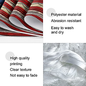 Naanle Wooden American Flag Placemats Set of 6, 4th of July Star and Stripe Non Slip Heat-Resistant Washable Table Place Mats for Kitchen Dining Table Home Decoration, 12" x 18"