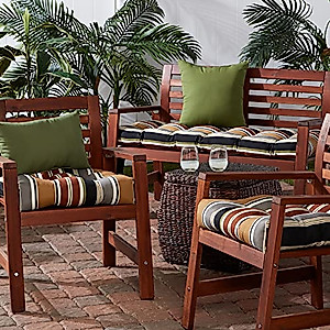 Greendale Home Fashions Square Outdoor Dining Seat Cushion, Set of 2, Espresso Stripe 2 Count
