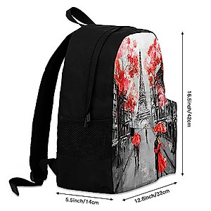Srufqsi The Eiffel Tower in Paris Backpack School Bookbag For Boys Girls College Backpack Laptop Backpacks Travel Daypack For Teen Women Men
