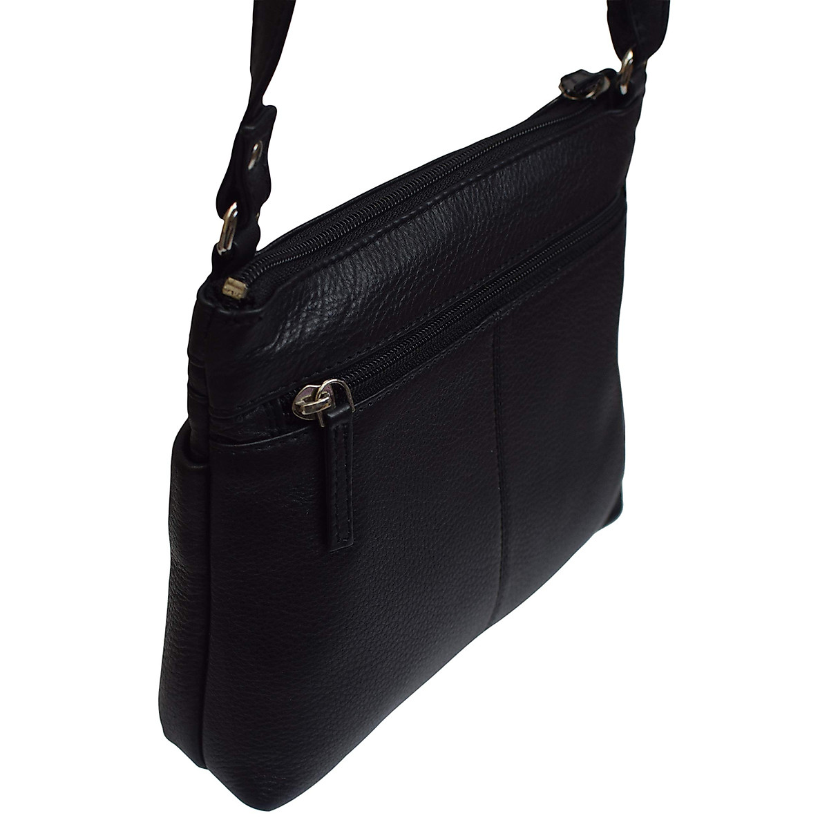 Swiss Marshall Womens Premium Leather Luxury Crossbody Shoulder Handbag Purse for Ladies (Black)