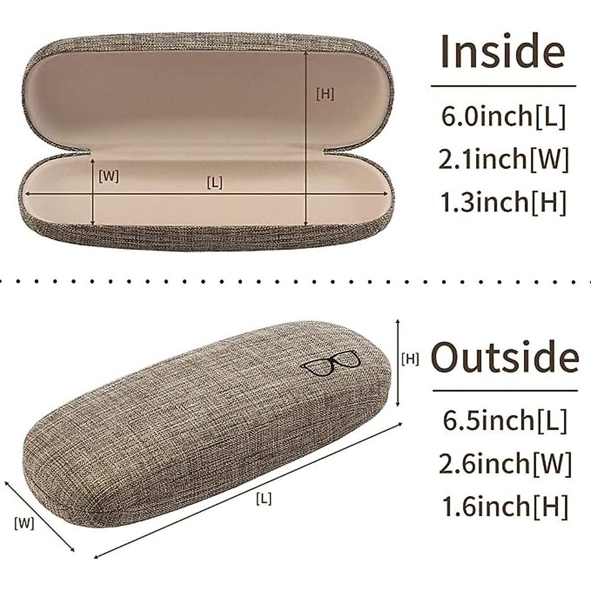 ZONLY Eyeglasses Case,(6 Piece) Unisex Hard Shell Eyeglasses Cases Protective Case For Glasse