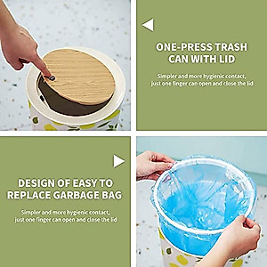 LGCZNWDFHTZ Small Trash Can with Lid for Bathroom Kitchen Office Diaper Lemon Simle Style Bedroom Garbage Trash Bin Dog Proof Waste Basket Cute Decorative