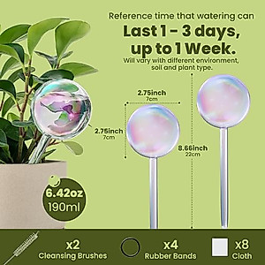 LEDERA Plant Watering Globes, Clear Glass Rainbow Self Watering Spikes, Automatic Plant Waterers Insert, Auto-Drippers Glass Ball for Plant Indoor Outdoor, Garden Gift, 4 Pack