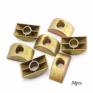 8mm（1/4Inch） Hole Alloy Half Moon Nut Furniture Half Moon Washer for Wood Desks,Tables,Beds,Stairs,50pcs