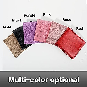 VAGURFO Car Registration And Insurance Holder, Leather Vehicle Card Document Glove Box Organizer, Glitter Auto Truck Compartment Accessories (Black)