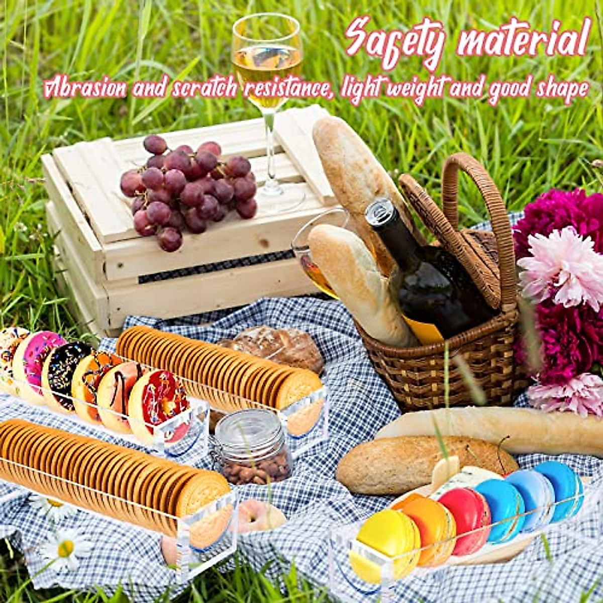 6 Pcs Clear Cracker Tray for Serving Rectangular Cracker Holder for Serving Trays Clear Food Display Stands for Party Acrylic Cracker Dish Biscuit Stand Cracker Server for Home (U Shape)