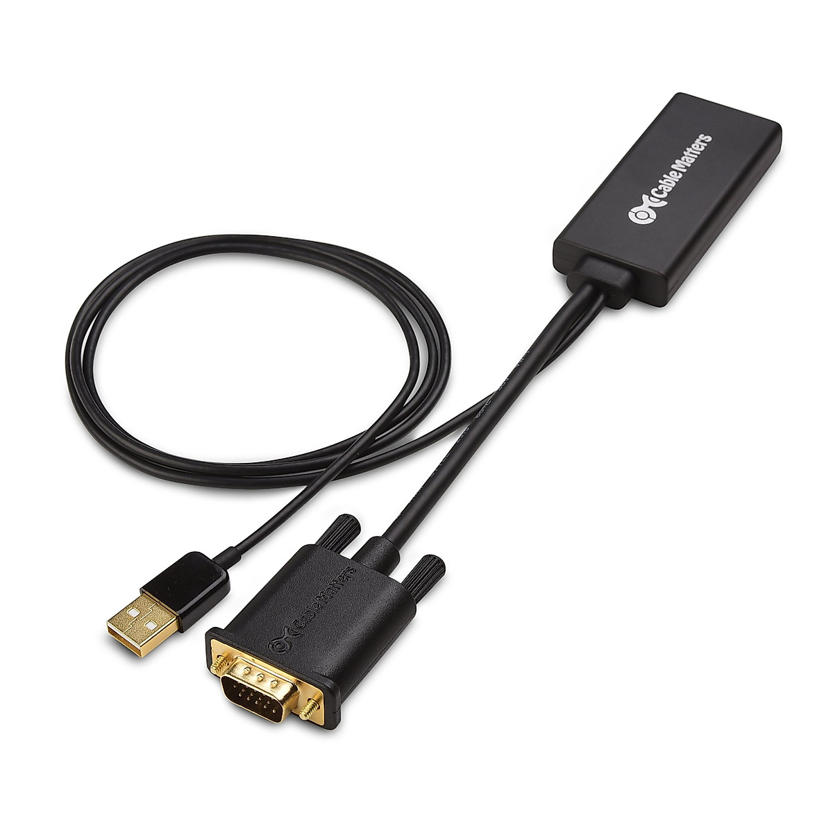 Cable Matters VGA to HDMI Adapter for Monitor and TV (VGA to HDMI Converter) with Audio Support