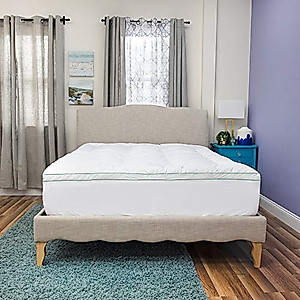 BioPEDIC Clean 2.5-Inch Fiberfill Mattress Topper Odor and Anti-Stain Ultra-Fresh Treated Fabric, Twin, White