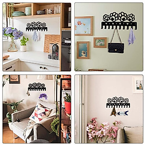 SUPERDANT Dog Paws Metal Key Holder Heart Shape Decorative 10 Hook Key Organizer Home Storage Hooks Wall Mounted Entryway Key Belt Umbrella Hooks Personalized Key Hanger for Wall