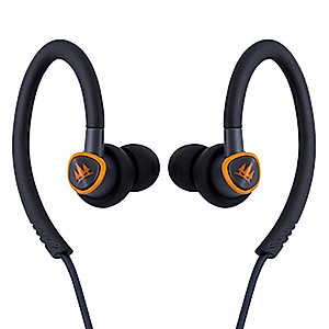 EcoSurvivor IPX4 Sweat Resistant Earbuds with Mic, in-Line Controller, Flexible Ear Loops, 3 Silicone Gel Cushions, Premium Sound Quality, Great in-Ear Headphones, Outdoors, 37602, Gray