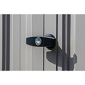 Cover-It 6x4 Metal Outdoor Galvanized Steel Storage Shed with Swinging Double Lockable Doors for Backyard or Patio Storage of Bikes, Grills, Supplies, Tools, Toys, for Lawn, Garden, and Camping, Tan