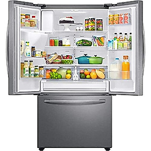 Samsung 27 Cu. Ft. Fingerprint Resistant Stainless Steel 3-Door French Door Refrigerator With External Water & Ice Dispenser