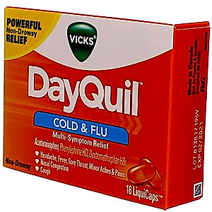 Vicks DayQuil LiquiCaps 16 Count, (Pack of 4)
