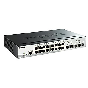 D-Link 20-Port Gigabit Stackable Smart Managed Switch 10G Uplinks | 16 Gigabit + 2 10GbE SFP+ and 2 SFP Ports| L2+/L3 Lite |VLANs |Web Managed |Surveillance Mode| NDAA Compliant (DGS-1510-20)