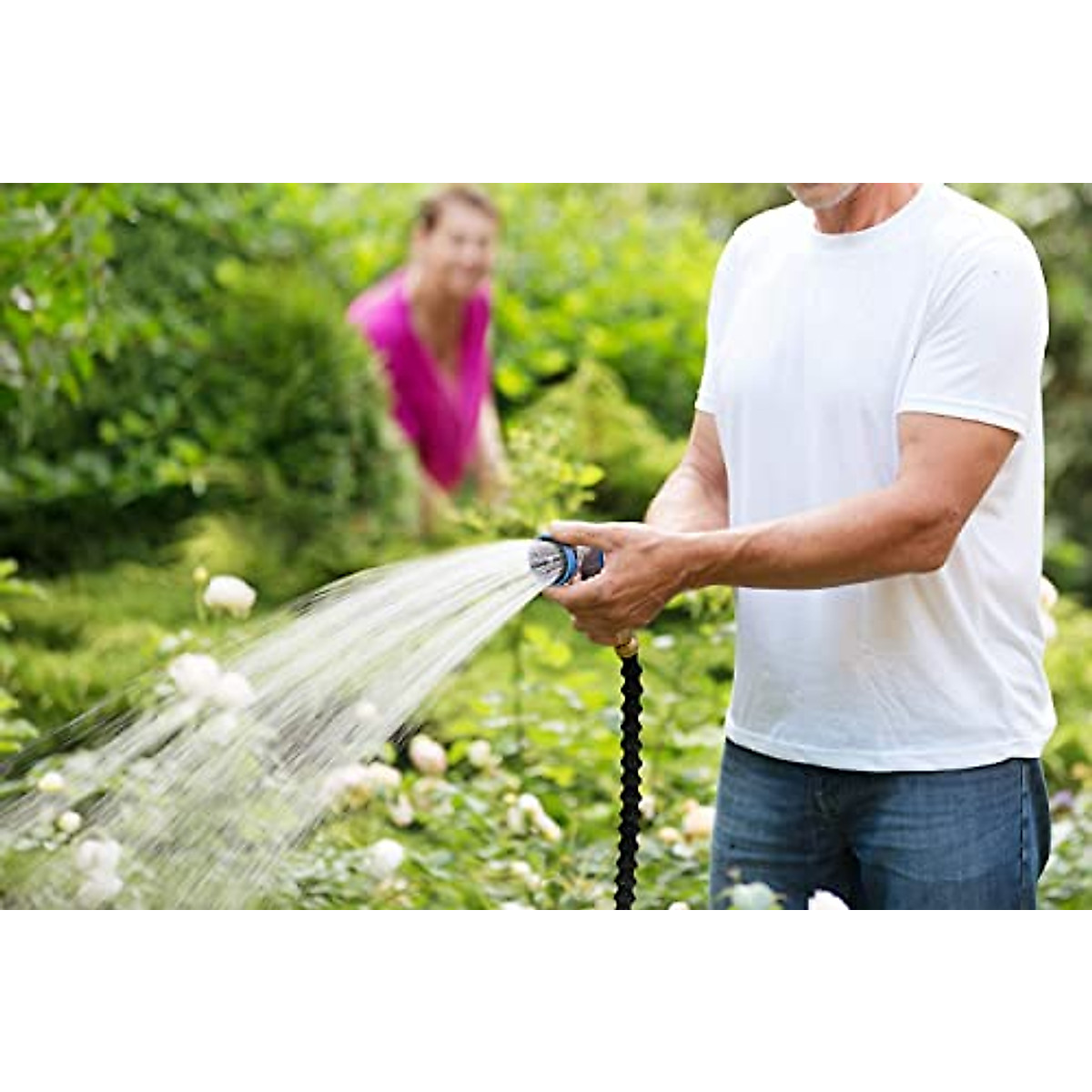 INNAV8 Water Hose Nozzle Sprayer - Features 10 Spray Patterns, Thumb Control, On Off Valve for Easy Water Control - HIGH Pressure Garden Hose Nozzle for Garden Hose - Garden Hose Spray Nozzle for Hose