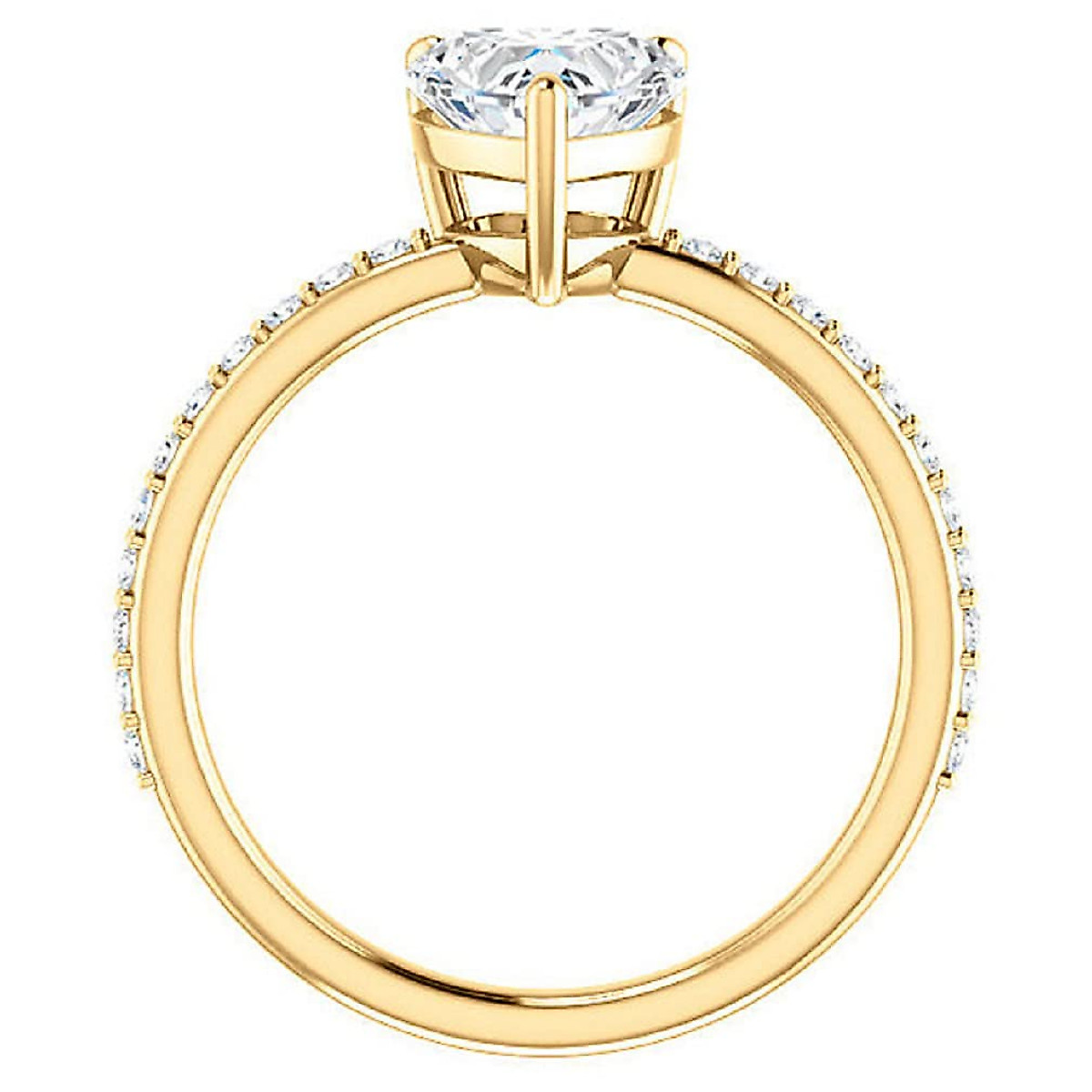 10K Solid Yellow Gold Handmade Engagement Rings 1.5 CT Heart Cut Moissanite Diamond Solitaire Wedding/Bridal Ring Set for Women/Her Propose Ring (8)