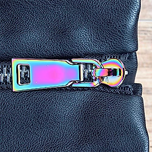 TEHAUX Rainbow Pulls Zipper Replacement 10pcs Metal Slider Zipper Repair Zipper for Sewing DIY Tailor Craft Coats Jacket Purses Luggage Backpacks Bags Shoes