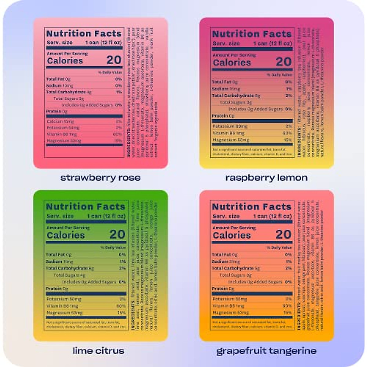 Recess Mood Magnesium Supplement Drink Calming Beverage, 12 Ounce, Pack of 12 (Variety Pack, 12 Pack)