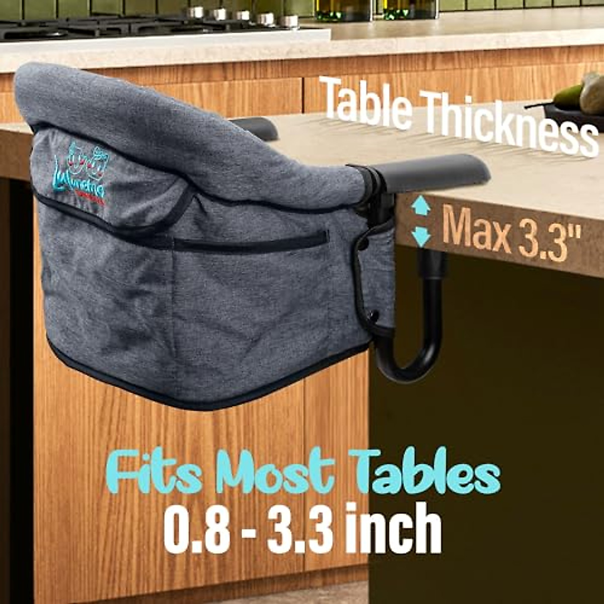 Hook On Chair,Portable High Chair with Storage Bag - Hook On, Clip On, and Fast Table Chair with Removable Seat for Home and Travel
