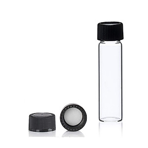 MagnaKoys® 2 Dram 1/4 oz Clear Glass Vials w/Black Caps for Essential Oils & Liquids (pack of 5)