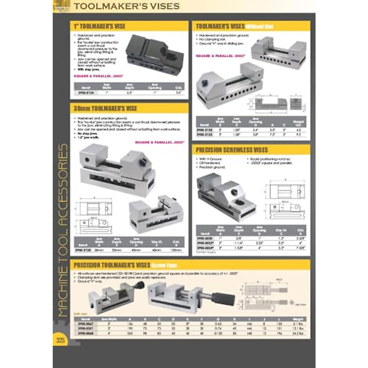HHIP 3900-2003 Ultra Precision Toolmaker's Vise, 3" Jaw Width (Pack of 1)