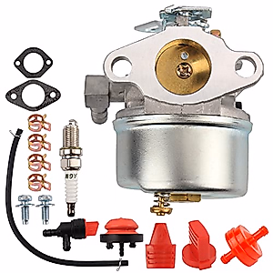 Carbhub 640298 Carburetor Snowblowers for Tecumseh OHSK70 OH195SA 5.5hp 7hp Engines Replaces 932036 932504 ST524 with Spark Plug Throttle Control Knob Primer Bulb