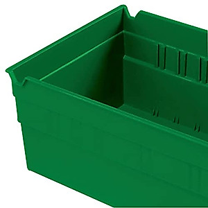 Global Industrial 13 Shelf Steel Shelving with (60) 4" H Plastic Shelf Bins, Green, 36x12x72
