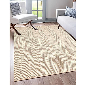 Jute Cotton Rug 60x84 inches (5x7 Feet) Farmhouse Style,Indoor Entryway Rug, for Room Doorway of Your Home, Hand Woven by Skilled Artisans__Natural Jute Cotton Rug