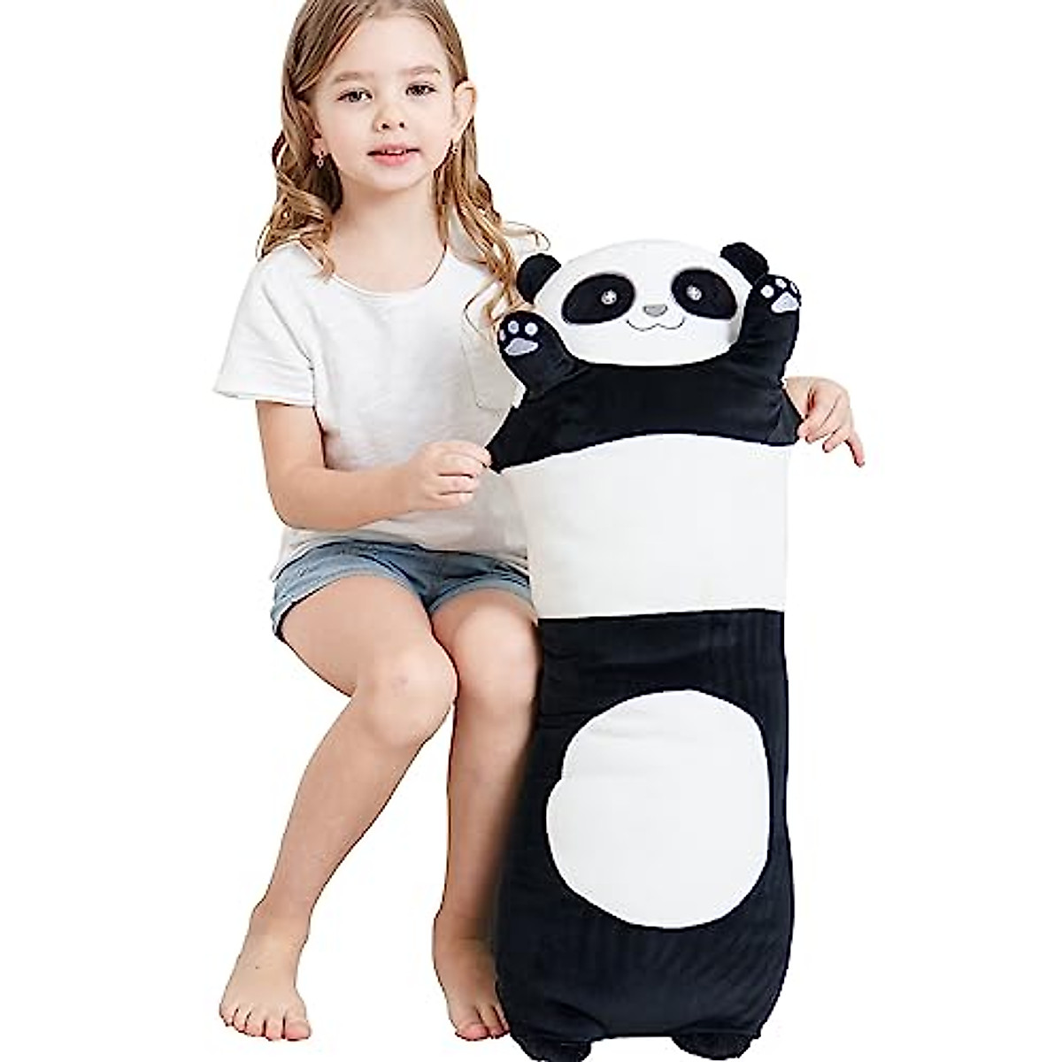 Xheimi 35.4" Cute Giant Panda Bear Plush Soft Hugging Body Pillow,Large Panda Stuffed Animals Toy Doll for Kids Birthday,Valentine,Christmas