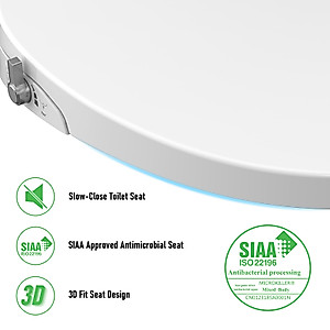 iliD Bidet Seats Bidet Toilet Seat, Elongated Toilet Seat, Non-Electric Self Cleaning Dual Nozzles, Quiet-Close, Easy Installation, Equipped With Water Filter, 1 Year Warranty