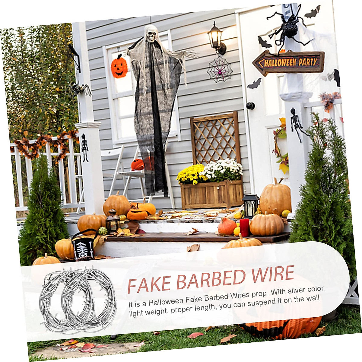 Toyvian 2pcs Simulation Wire Chain Scary Barbed Wires Wild West Barbwire Haunted House Building Kit Garland Denim Outfit Garlands Garland Barbed Wires Nikki Child Steel Wire PVC