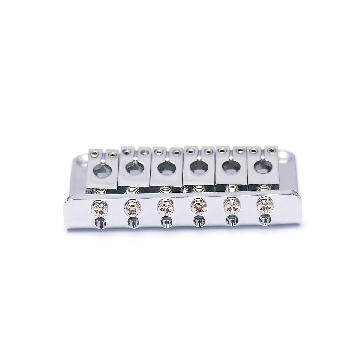 Metallor Guitar Saddles Bridge for Hardtail Strat Tele Electric Guitar Parts Replacement Chrome.