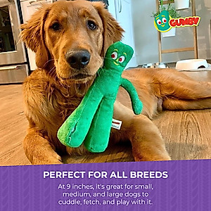 Multipet Gumby Plush Filled Dog Toy, Green, 9 inch (Pack of 1)