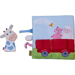 HABA Fabric Book Down on The Farm with Removable Finger Puppet