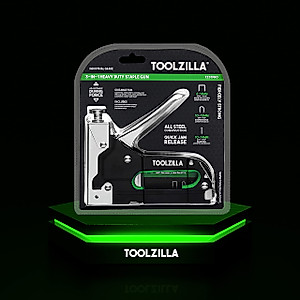 TOOLZILLA® Heavy Duty Staple Gun & Staple Selection Pack | Professional Set with Multiple Usage as Fabric Stapler, Cable Stapler, Staple Gun for Wood, Staple Gun for Teachers