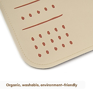 CHILDLIKE BEHAVIOR Vegan Leather Baby Changing Pad- Wipeable Portable changing Pad for Babies- Perfect for Travel-Foldable and Waterproof changing mat - Breathable and Gentle on Babys Skin-Beige 16x30