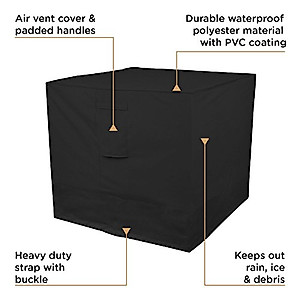 AnyWeather Central Air Conditioner Full Outdoor Cover, Black