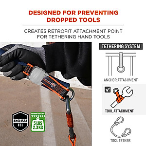 Ergodyne Squids 3706 Tool Tethering Attachment for Hand Tools, 5lbs Weight Rating, 3-Pack