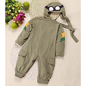 stylesilove Newborn Infant Toddler Baby Boy Army Air Force Baby Jumpsuit Romper and Hat 2-pc Cotton Outfit (70/3-6 Months)