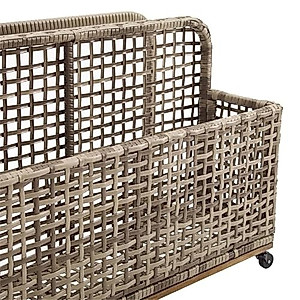 Afuera Living Coastal Wicker / Rattan Pool Storage Caddy in Natural