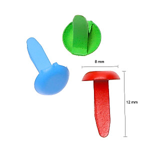 Penta Angel Mini Brads 100Pcs Assorted Colors Paper Fasteners Round Brass Metal Pastel Brads for Scrapbooking Crafts DIY Projects, 8x12mm (8x12 mm)