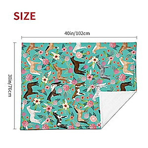 Horses Floral Horse Breeds Baby Double Blanket, Ultra Soft Warm Plush Nursery Receiving Blankets for Toddler Infant Newborns